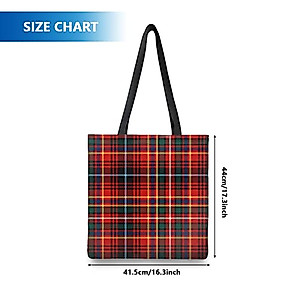 Tote Bag for Women,Colorful Innes Clan Scottish Plaid Cute Bags Hand bags for Travel, Work