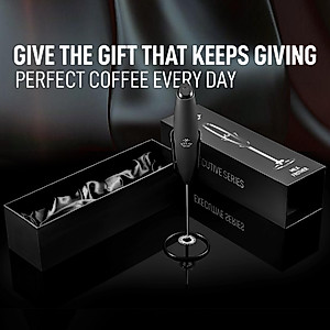 Zulay Executive Series Ultra Premium Gift Milk Frother For Coffee With Improved Stand - Coffee Frother Handheld Foam Maker For Lattes - Electric Milk Frother Handheld For Cappuccino, Frappe, Matcha