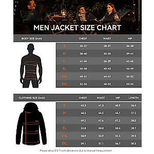Men's Heated Jacket with Detachable Hood, Waterproof Winter Outdoor Heating Jackets for Men (Battery Pack Included)