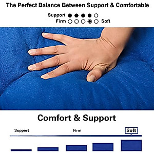 idee-home Outdoor Chair Cushions Set of 2, Tufted Memory Foam Outdoor Cushions for Patio Furniture 19" x 19", Replacement Seat Wicker Chair Cushions 4" Thick, Waterproof Chair Pad for Sofa Couch