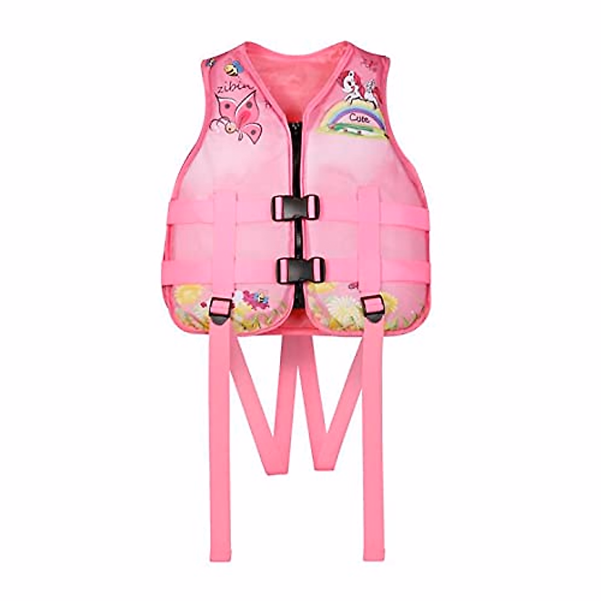 Children's Swimming, Auxiliary Float Suit Buoyancy Vest, Boys and Girls Fishing Vest (Pink Unicorn)