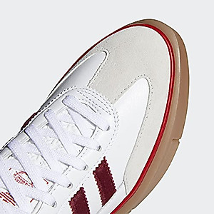 adidas Originals Women's Sleek Super 72 Leather Casual Fashion Sneakers, Cloud White/Grey One/Collegiate Burgundy, 11