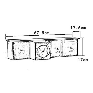 PIBM Stylish Simplicity Shelf Wall Mounted Floating Rack Shelves Iron Art Retro Distressed Storage Box,4 Sizes, b , 19.5X17.5X65CM