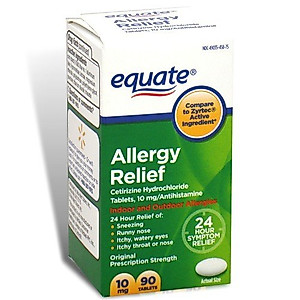 Equate - Allergy Cetirizine 10 Mg Tablets (compare To Zyrtec), 90-Count