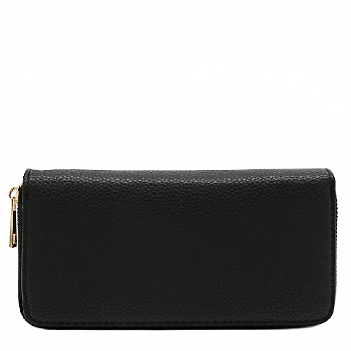 Double Zip Around Wristlet Wallet (Black)