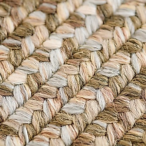 Homespice Wildwood Braided Bath Mat 16x24 Oval Braided Rug. Washable Indoor-Outdoor Entrance Rug, Kitchen Mat, Bathroom Rug, Pet Food Mat