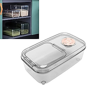 Rice Container, Transparent Rice Grain Storage Container Proof Food Bucket Container with Flip Lid Measuring Cup (5KG Transparent White) (Color : 10kg Transparent White)