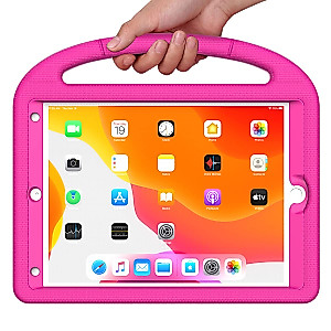 RTOBX iPad 10.2 & 10.5 Case for Kids, iPad 9th/8th/7th Generation 10.2" 2021 2020 2019 Case with Screen Protector, iPad Air 3rd Gen/Pro 10.5 inch Protective Cover with Handle Stand, Pink