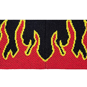 CORIRESHA Fall Winter Beanie Knit Hats for Men & Women, Warm & Soft Stylish Flame Skull Caps Red