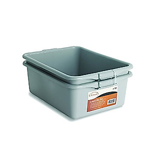 Artisan Utility Bus Box and Storage Bin with Handles, 2-Pack, Gray, 15.5" x 21" x 7"
