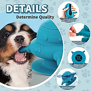 2 Pieces Puppy Feeder Pet Milk Bowl 4 Teats Puppy Bottles for Multiple Puppies Nursing Silicone Pet Feeder for Puppies Kittens Dog Nursing Supplies, 240 ML, Blue