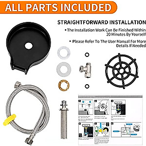 GORDEE Kitchen Sink Glass Rinser, Bottle Cup Washer Cleaner Accessories Specially Designed for Kitchen Bar, Powerful Automatic Flushing Device, Matte Black