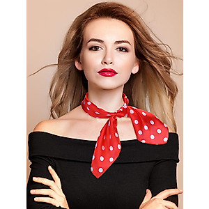SATINIOR 1950s Chiffon Scarf Chiffon Scarf Square Handkerchief Neck Scarf Satin Ribbon Scarf Hair Tie for Women