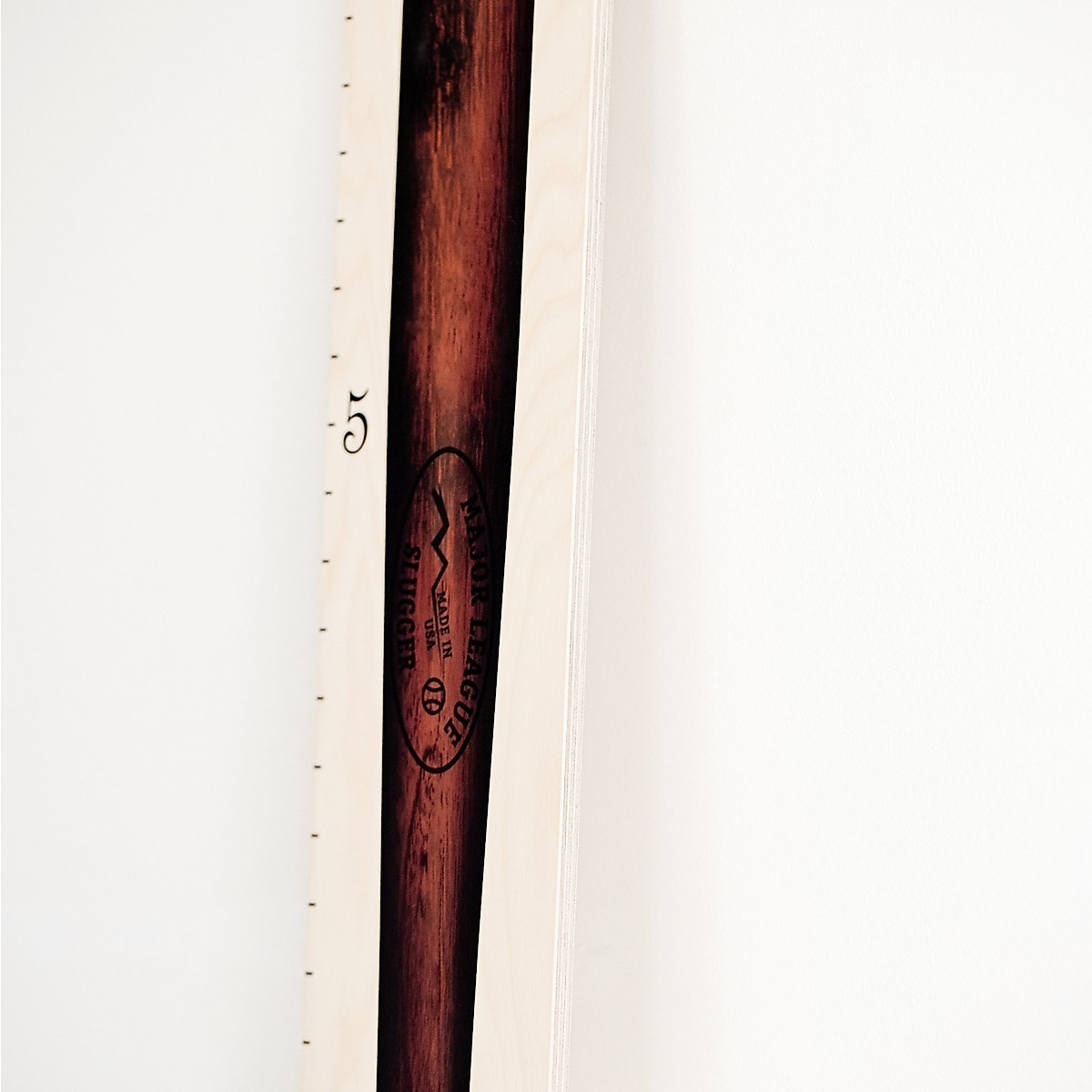 Headwaters Studio Hanging Growth Chart - Baby Height Growth Chart Ruler, Baby Growth Chart, Wood Rulers, Wooden Ruler Growth Chart, Wood Growth Chart, Wall Mounted Height Ruler Baseball Bat, 58"x5.75"