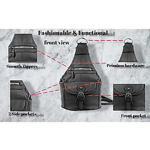 SILVERFEVER Women's Medium Backpacks Genuine Leather Backpack Purse Sling Organizer (Cffee Brown)