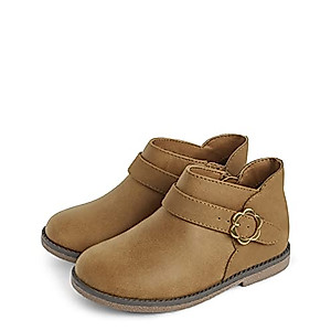 Gymboree, and Toddler Girls Faux Leather Booties,TAN,2
