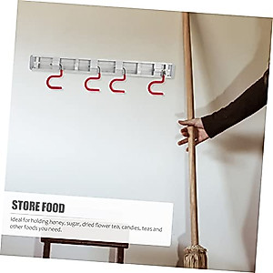 Unomor Broomstick Wall Mount Clothing Rack Mutitool Garage Tool Organizer Mop Hanging Hooks Broom Mop Holder Broom Hanger Broom Organizer Wall Hanging Broom Gripper Mops Aluminum Alloy