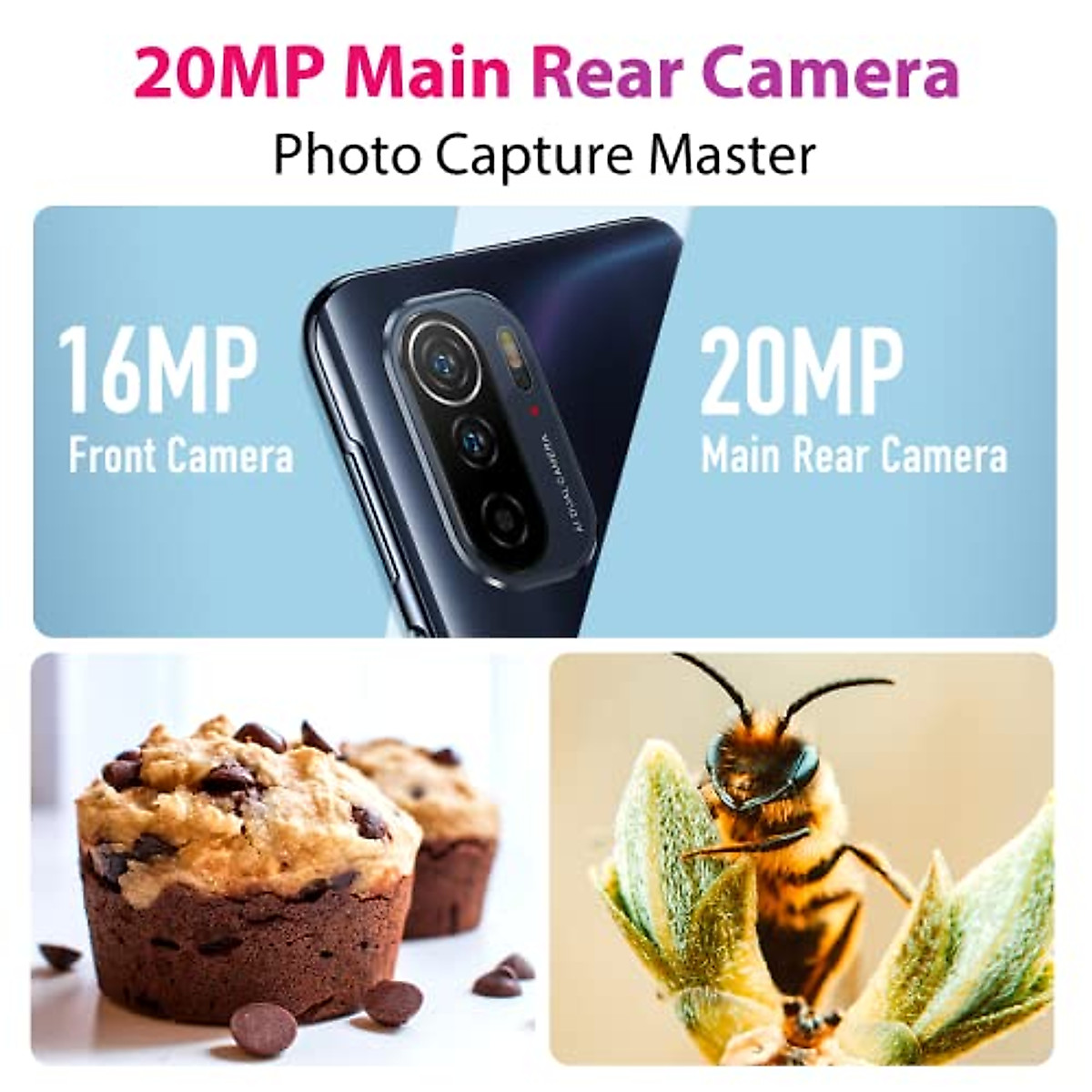 Ulefone Note 13P Unlocked Cell Phones, 4GB+64GB Extension 128GB, 6.5” FHD+, 20MP Main Rear Camera, 5180mAh, Android 11 Octa-core, Dual 4G, NFC Unlocked Smartphone, T-Mobile, Black