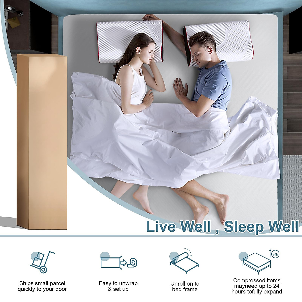 MUUEGM Full Size Mattress,6 Inch Memory Foam Mattress,Green Tea Cool Gel Infused Mattresses Full for Pressure Relief,Bed-in-a-Box,Medium Firm Fiberglass Free,CertiPUR-US Certified