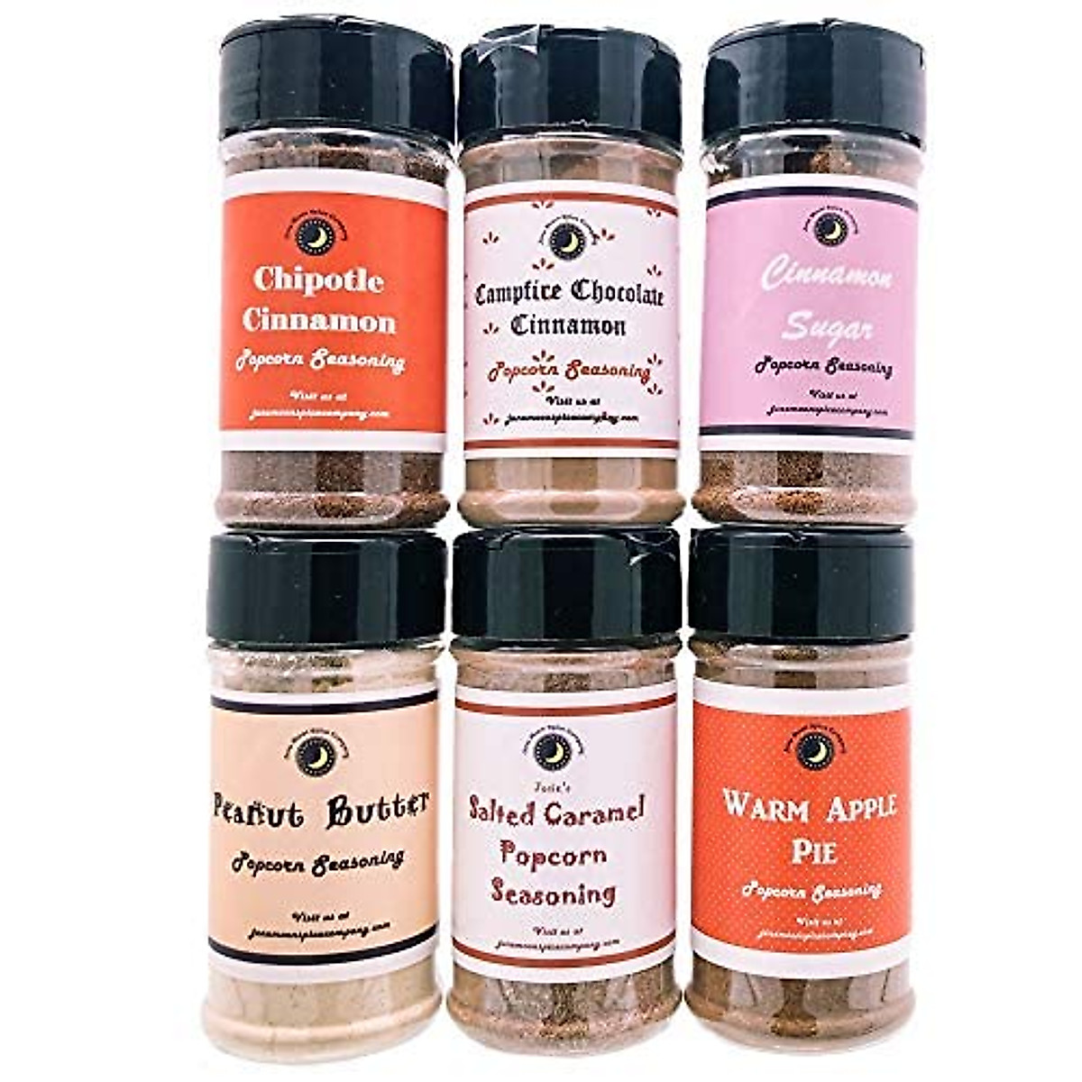 Popcorn Seasoning | Sweet 6 Pack | Chipotle Cinnamon Popcorn Seasoning | Salted Caramel Popcorn Seasoning | Campfire Chocolate Popcorn Seasoning | Peanut Butter Popcorn Seasoning | Cinnamon Sugar Popcorn Seasoning | Warm Apple Pie Popcorn Seasoning | Gift