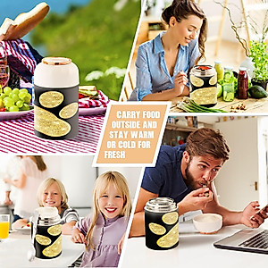 CUPADA Dog Paw Glitter Food Jar for Hot and Cold, Gold Insulated Food Jars Vacuum 17OZ with Folding Spoon for Work Trip Picnic Camping