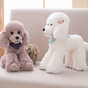 OPHRBU Poodle Plush Toys, Soft and Cute Poodle Plush Toys, Pillows, Cushions, The Best Gift for Your Family and Friends. 1 pc. (Light Grey 12 inches)