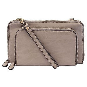 Joy Susan Women’s Brushed Mini Convertible Zip Around Wristlet