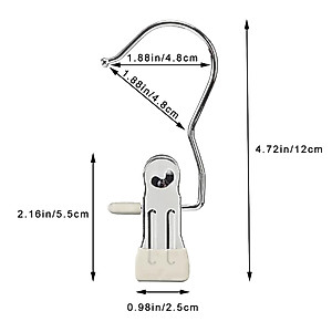 Hangers Clips,Stainless Hooks for Closet Hooks,Laundry Hanging Hooks,Travel Portable Clothes,Boot Tall Towel Hats Socks Pants and Bras (10, Rice-White)