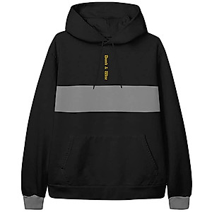 LSPWAFAEF XPLR Sam Golbach Dumb and Wise Black Color Block Hoodie Merch Men/Women Hooded Sweatshirt Hip HOP Long Sleeve (X-Large)
