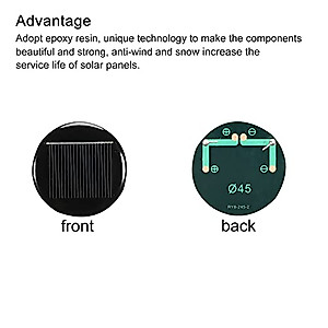 MECCANIXITY Mini Solar Panel Cell 0.5V 270mA 0.135W 45mm for DIY Electric Power Project Pack of 5