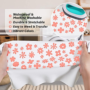 Gatichetta Coral Heat Transfer Vinyl Roll, Peach Iron on HTV 12" x 6FT, Smooth PU HTV for T-Shirts, Fabris, DIY Designs