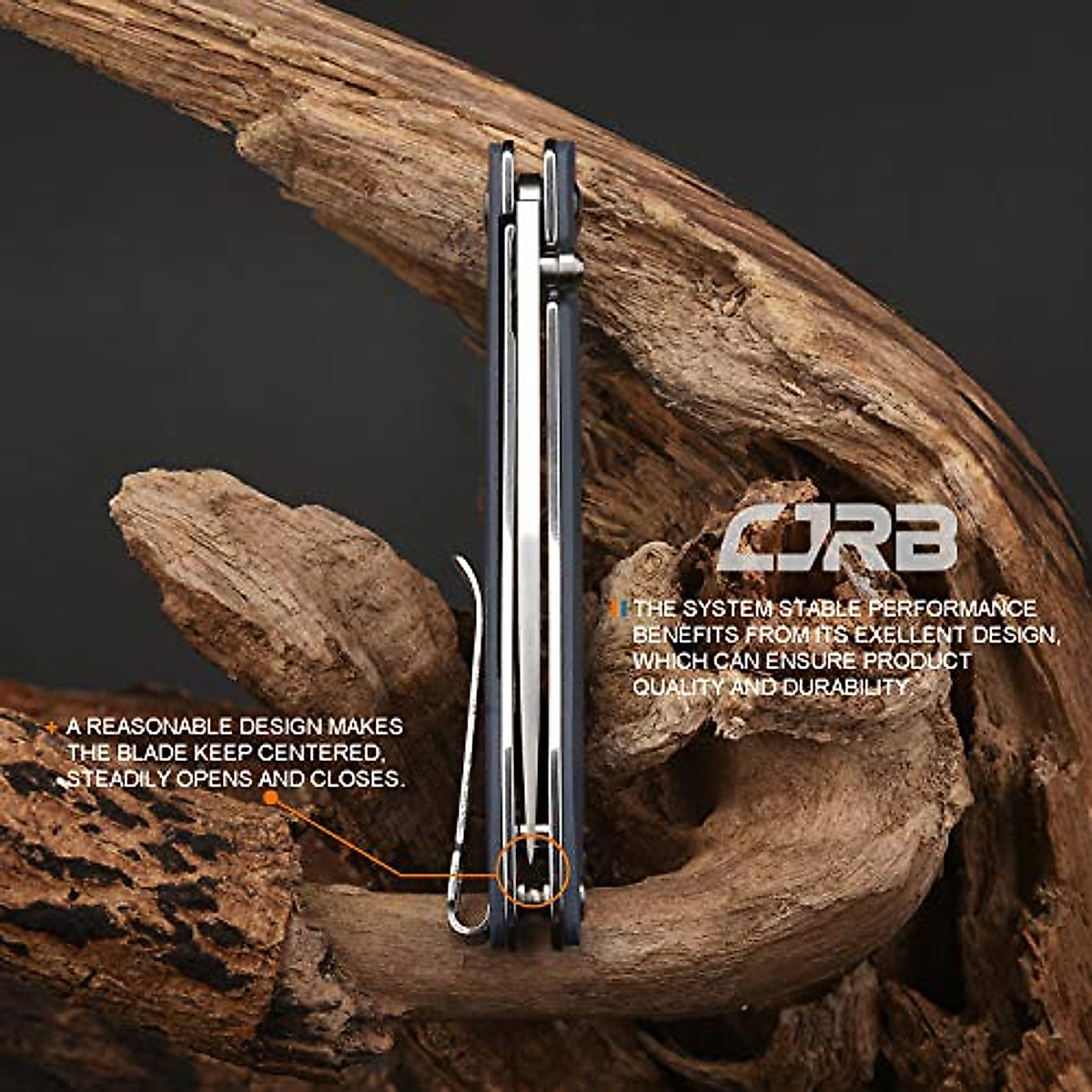 CJRB Folding Pocket Knife Ria(J1917), Small Tactical Knife with 0.1” 12C27 Blade and Micarta Handle for EDC Outdoor, Camping, Survival, Hunting, Fishing,Blue