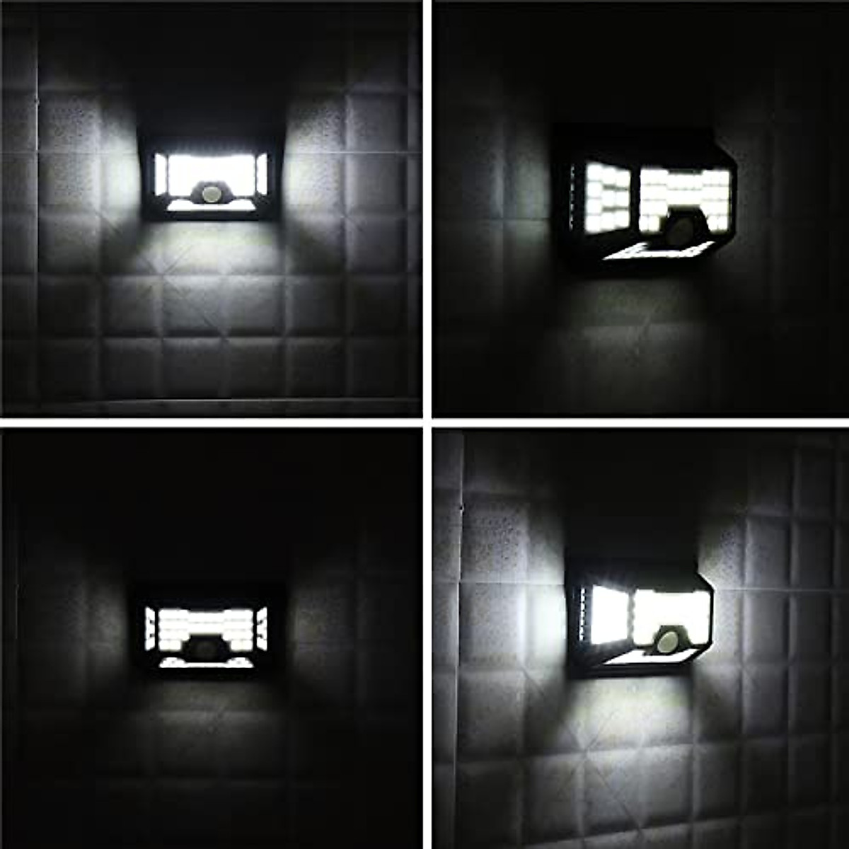 DHAEY 1pack Led Street Lighting 100W Solar Light 66 LEDs 4 Side Outdoor Solar PIR Motion Sensor Garden Wall Lamp 3 Mode Lamp Waterproof IP65 Luopan Tracking Lighting