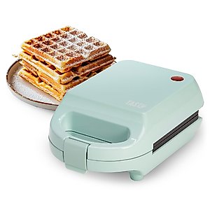 Tasty Mini Nonstick Waffle Maker, Perfect for Individual Waffles, Hash Browns, Brownies and more, Quick Results, Easy Clean Up, 600W, Aqua