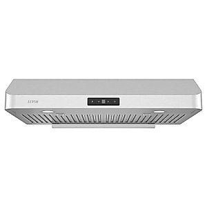 Leyso Simple Under Cabinet Stainless Steel Range Hood, Digital 4-Speed Control, 900 CFM, 2 LED Lights, Baffle Filters (30")