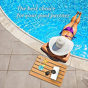 Bath Mat for Luxury Shower - Non-Slip Bamboo Sturdy Water Proof Bathroom Carpet for Indoor or Outdoor Use