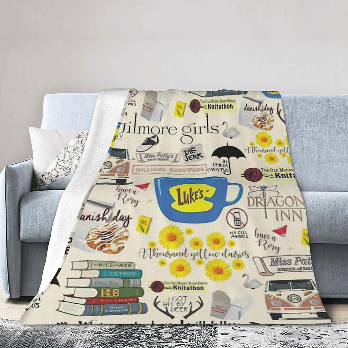 Blanket Soft and Warm Lightweight Fluffy Throws Blankets Rug Carpet Gift for Beach Yoga Bedroom Living Room Decoration Sofa Camping Trip Dorm Decor All Season