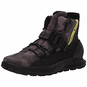 ECCO Men's Exostrike Gore-TEX Waterproof Buckle Hiking Boot, Titanium/Black, 6-6.5