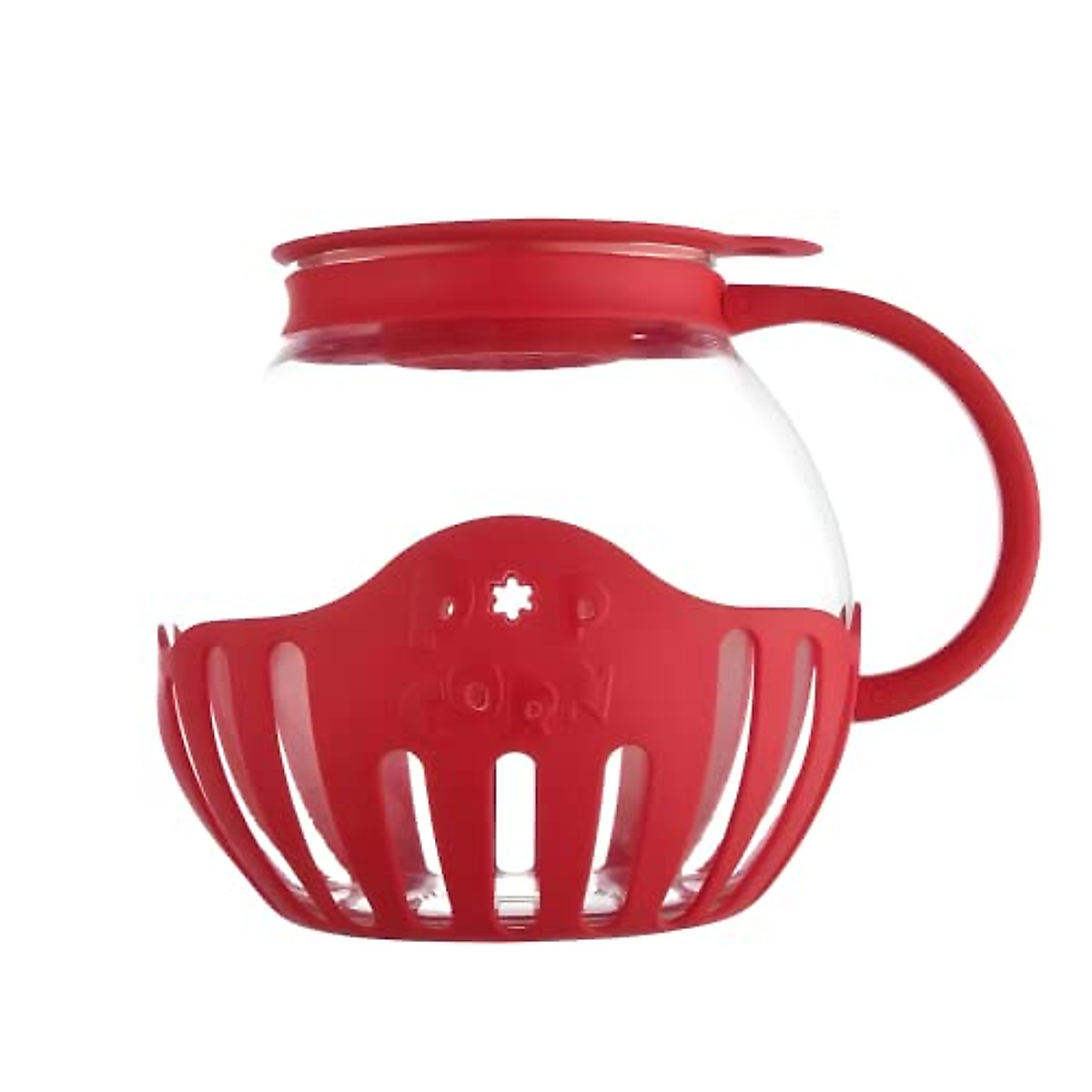 Popcorn Machine - Popcorn Maker & Microwave Popcorn Popper - Borosilicate Glass 3-in-1 - Silicone Lid, Dishwasher Safe, BPA Free 1.5 Quart Snack Pop Corn Air Poppers