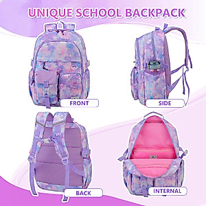 VX VONXURY Girls School Backpack,Water Resistant Kawaii Kids Book Bag Fits A4 Folder,Cute Teens Schoolbags