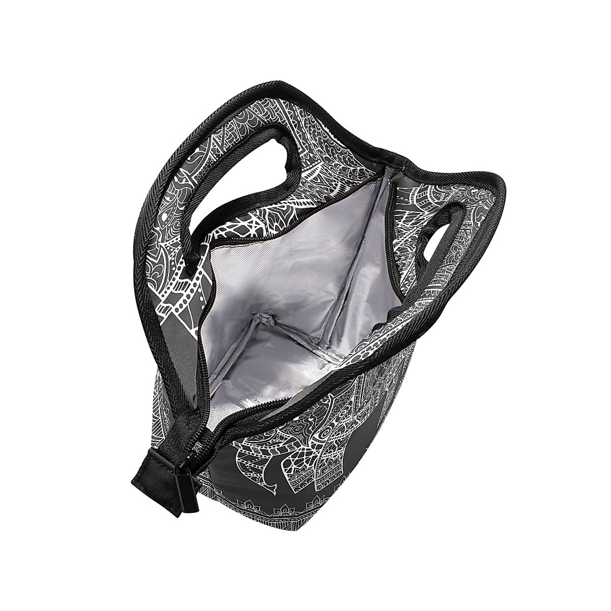 Lunch Bag Tote Ethnic Elephant Lunch Box Neoprene Insulated Gourmet Tote Cooler Warm Pouch For Teens Girls Boys Women Men