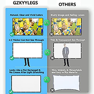 GZKYYLEGS Projector Screen with Stand 120 Inch Foldable Portable Movie Screen 16：9 HD 4K Double Sided Projection Movies Screen with Carry Bag for Indoor Outdoor Home Theater Backyard Cinema Travel