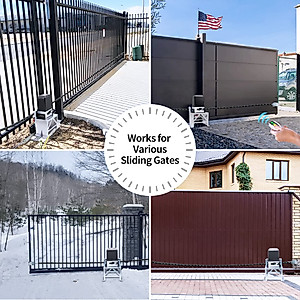 TOPENS CK2600 Automatic Sliding Gate Opener Chain Drive Industrial Commercial 1-1/4 HP Gate Motor for Heavy Driveway Slide Gates Up to 5700 Pounds, AC Powered with 20ft Roller Chain and Remote Control
