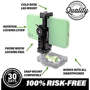 SNAP Phone Adapter Plus – GoPro Style Mount Attachment for Any Phone Compatible with Apple iPhone, Samsung Galaxy, Google Pixel, Nokia, HTC