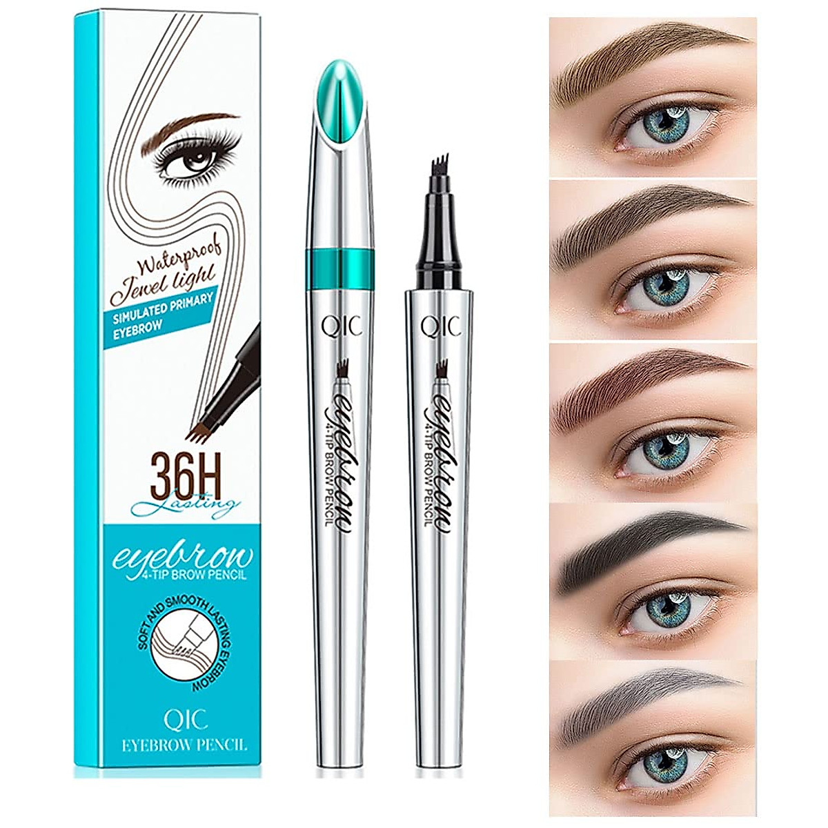 Eyret Liquid Eyebrow Pencil Natural Waterproof Eyebrow Pen Long-Lasting Eyebrow Microblading Pen Makeup Costume for Women and Girls