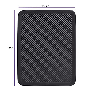 Superio Ribbed Collection - Decorative Plastic Lidded Home Storage Bins Organizer Baskets, Large Brown (1 Pack - 15 Liter) Stackable Container Box, for Organizing Closet Shelves Drawer Shelf