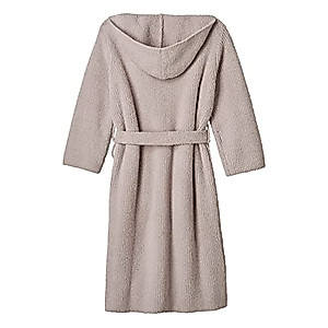 Barefoot Dreams CozyChic Ribbed Hooded Robe, Silver Ice, 2