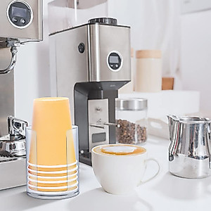 XEFINAL 4 Pack Acrylic Qtip Holder Dispenser with Bamboo Lid, Cotton Ball Pad Round Swab Holder for Cotton Pads Cotton Balls Hair Ties Rustic Bathroom Decor Accessories Storage Organization