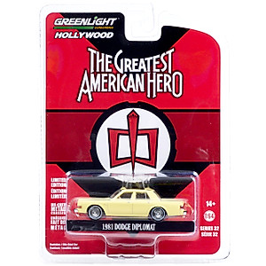 1981 Dodg-e Diplomat Yellow (Bill Maxwell's) The Greatest American Hero (1981-1983) TV Series 1/64 Diecast Model Car by Greenlight 44920 A