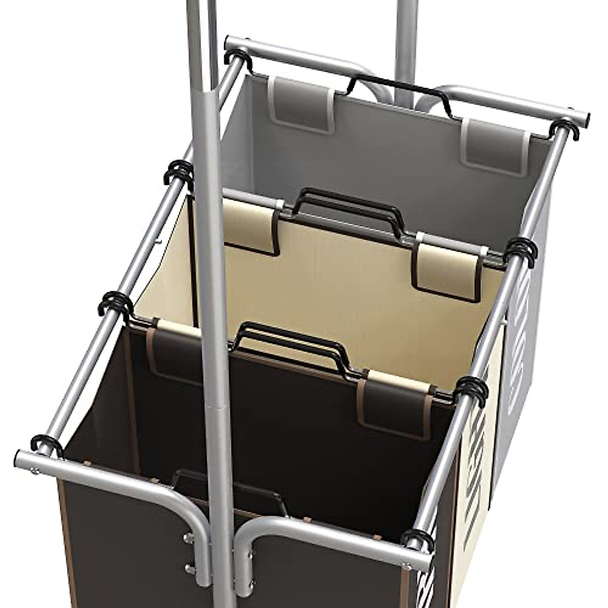 Simple Houseware Garment Rack with 3 Bag Laundry Sorter, Multi Color
